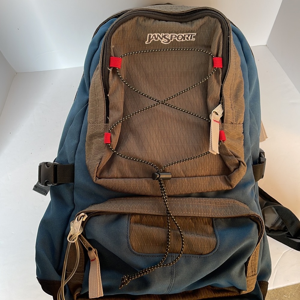 Jansport Blue/Black/Gray School Travel Backpack Unisex - Gem